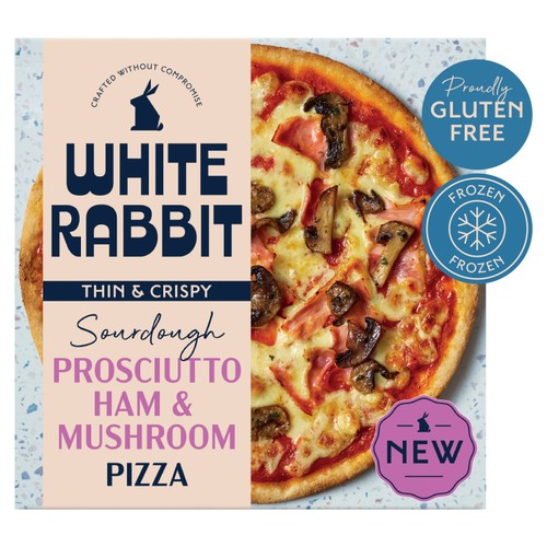White Rabbit Gluten Free Sourdough Proscuitto Ham & Mushroom Pizza - Ocado
