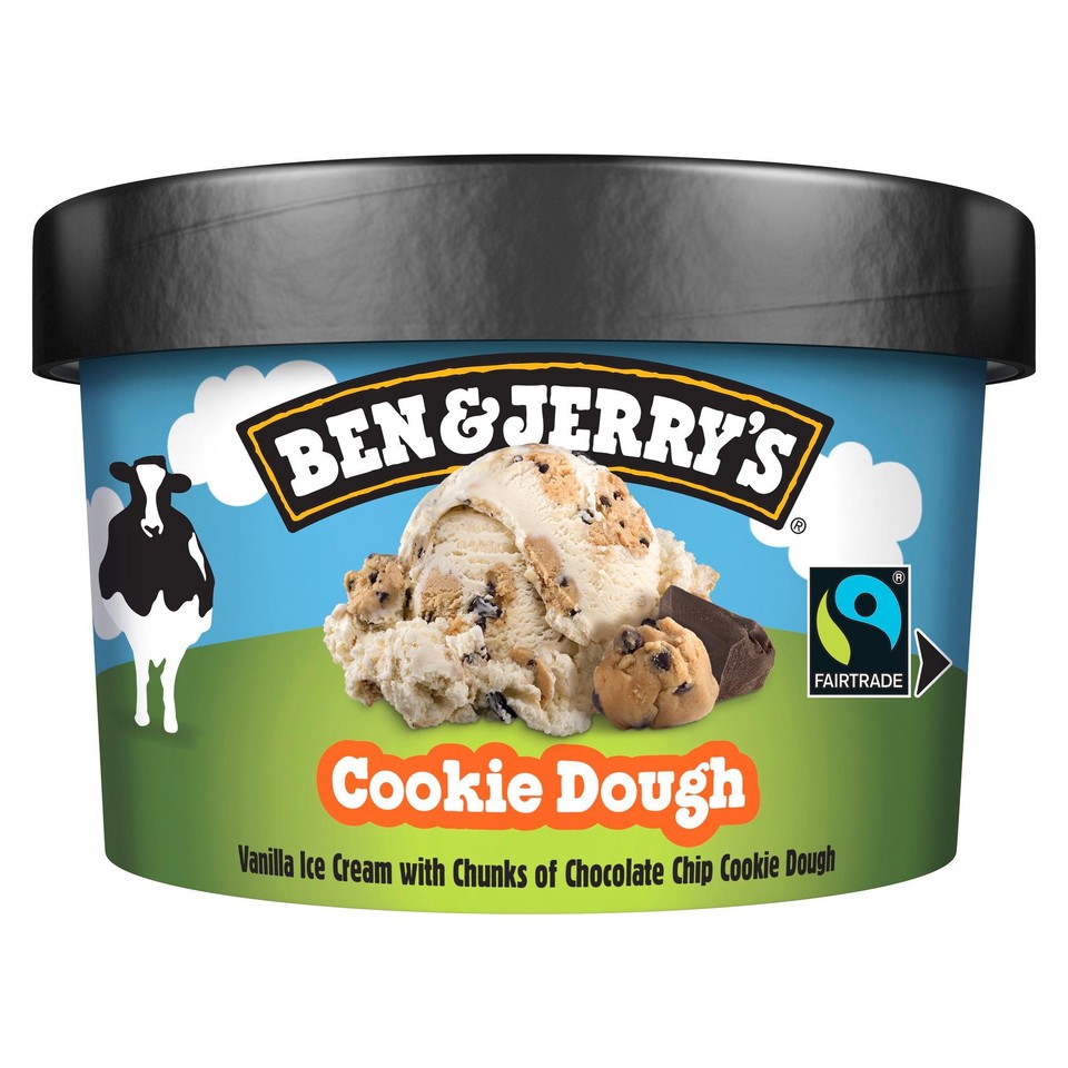 Ben & Jerry's Cookie Dough Mini Ice Cream Tub Multipack 12 x 100ml - Ocado