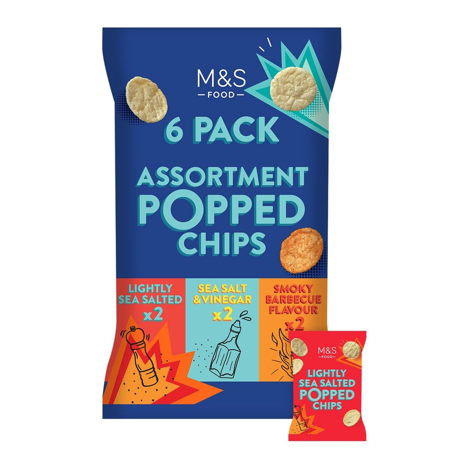 M&S Assorted Popped Potato Chips Multipack - Ocado
