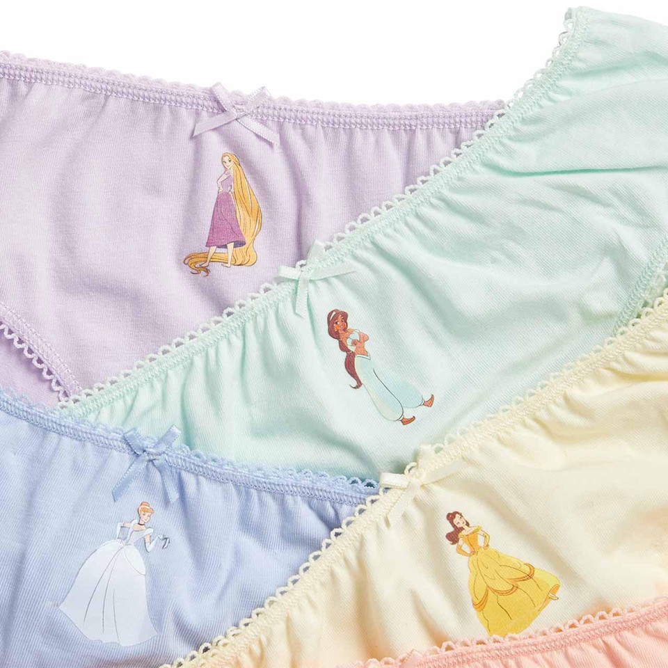 M&S Girls Cotton Rich Disney Princess Knickers, 8-9 Years - Ocado