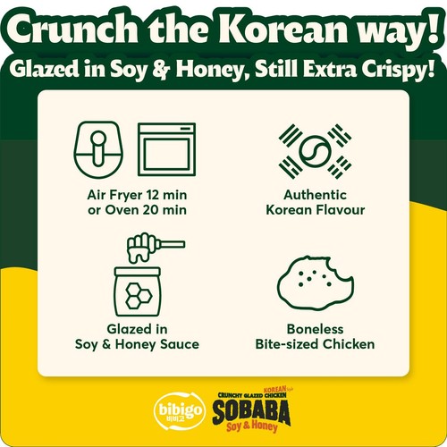 bibigo Korean Style Crunchy Glazed Chicken (SOBABA Soy & Honey) - Ocado