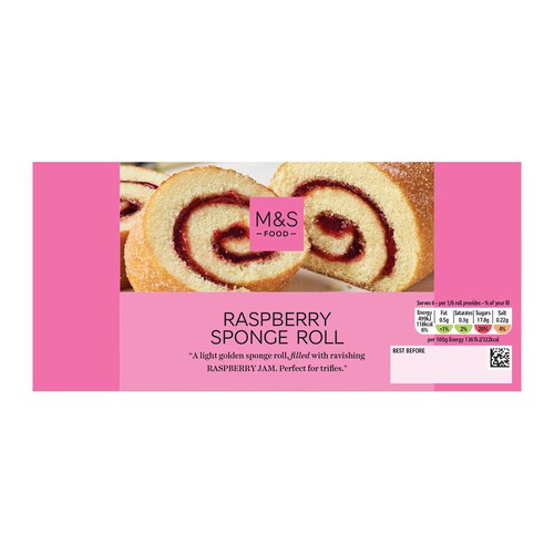 M&S Raspberry Sponge Roll - Ocado