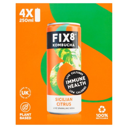 Fix8 Sicilian Citrus Kombucha Multipack - Ocado