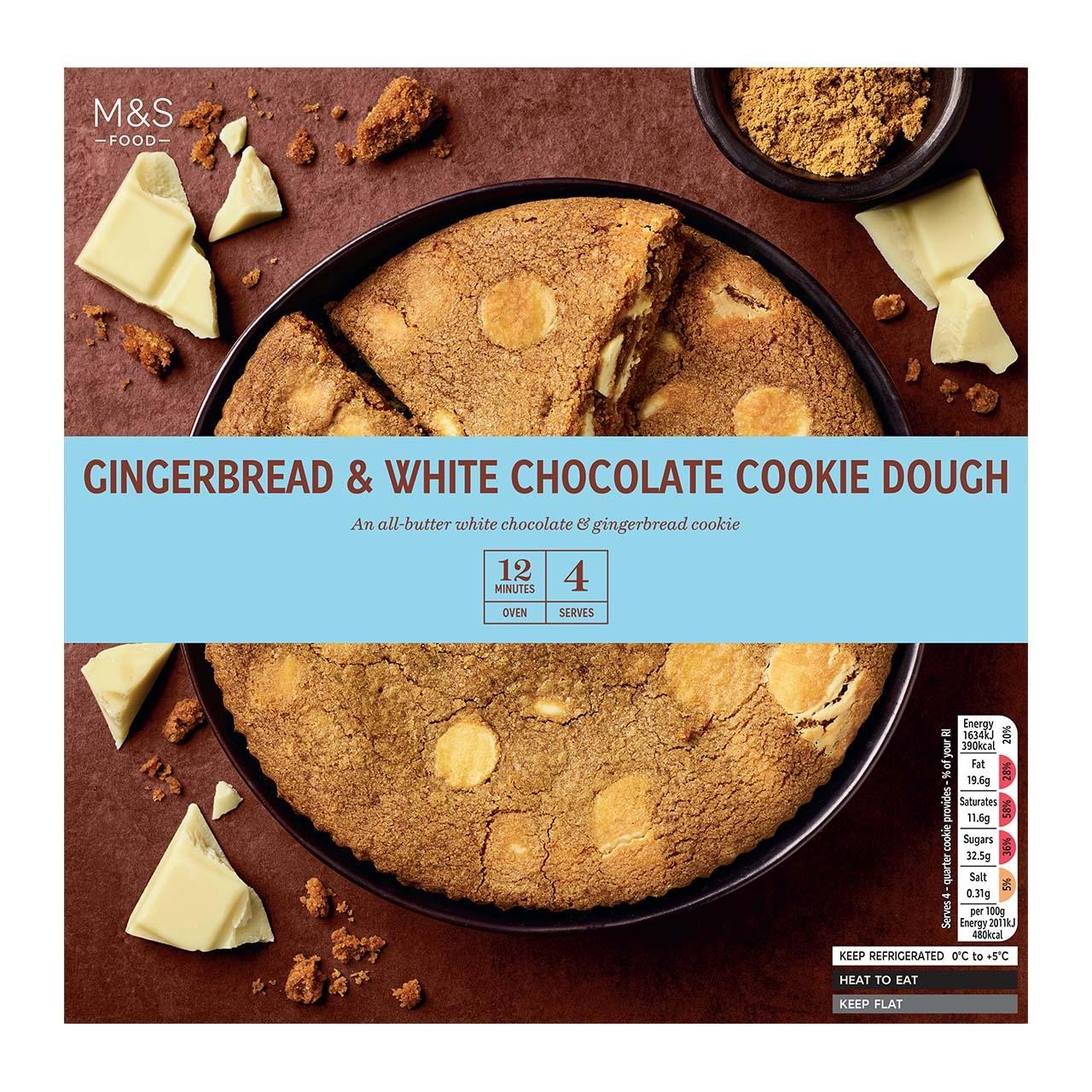 M&S Gingerbread & White Chocolate Cookie Dough - Ocado