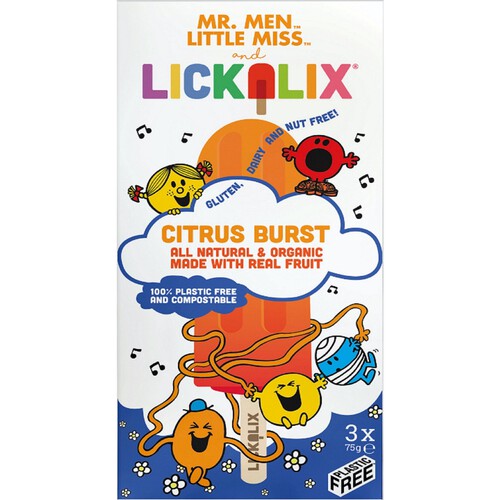 Lickalix & Mr Men Organic Citrus Burst Ice Lollies - Ocado