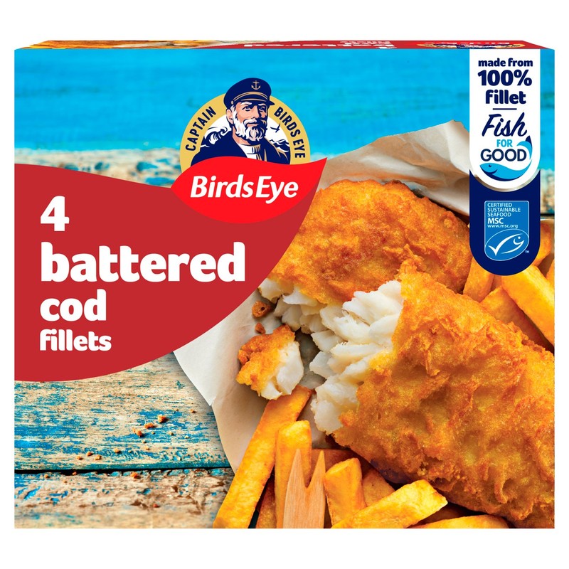 Birds Eye 4 MSC Battered Cod Fish Fillets - Ocado