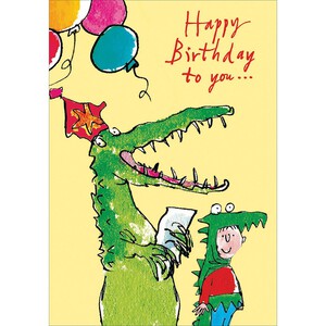 Quentin Blake Dragon Birthday Card - Ocado