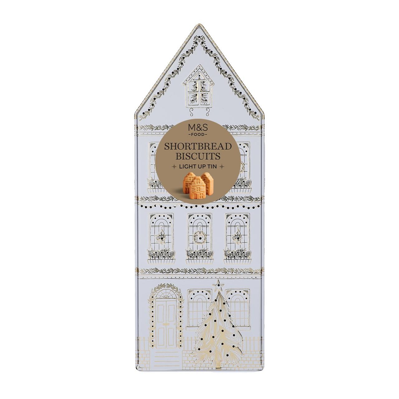 M&S Shortbread Light Up House Tin - Ocado