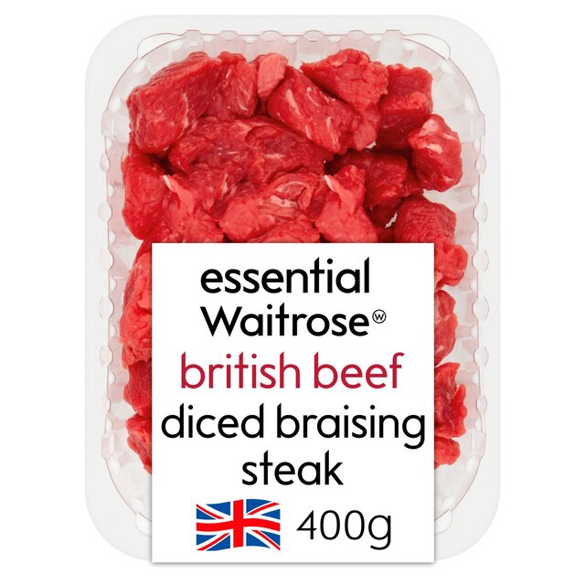 Essential Waitrose British Beef Diced Braising Steak 400g From Ocado