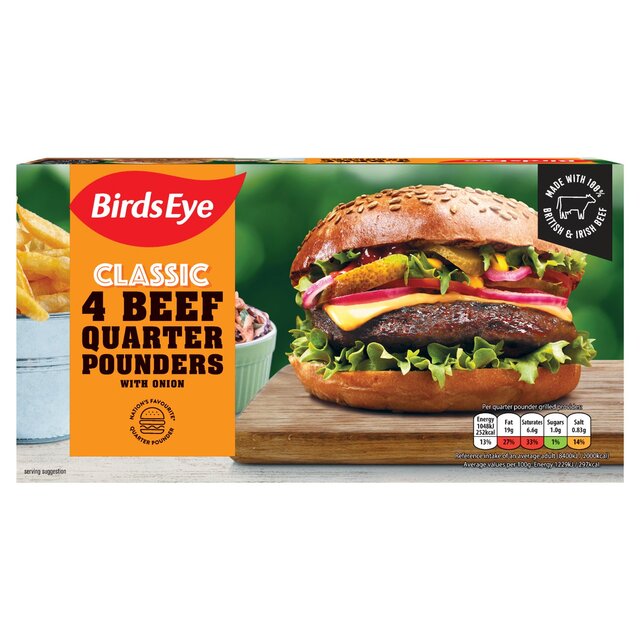 Birds Eye 4 Original Beef Quarter Pounder Burgers Ocado